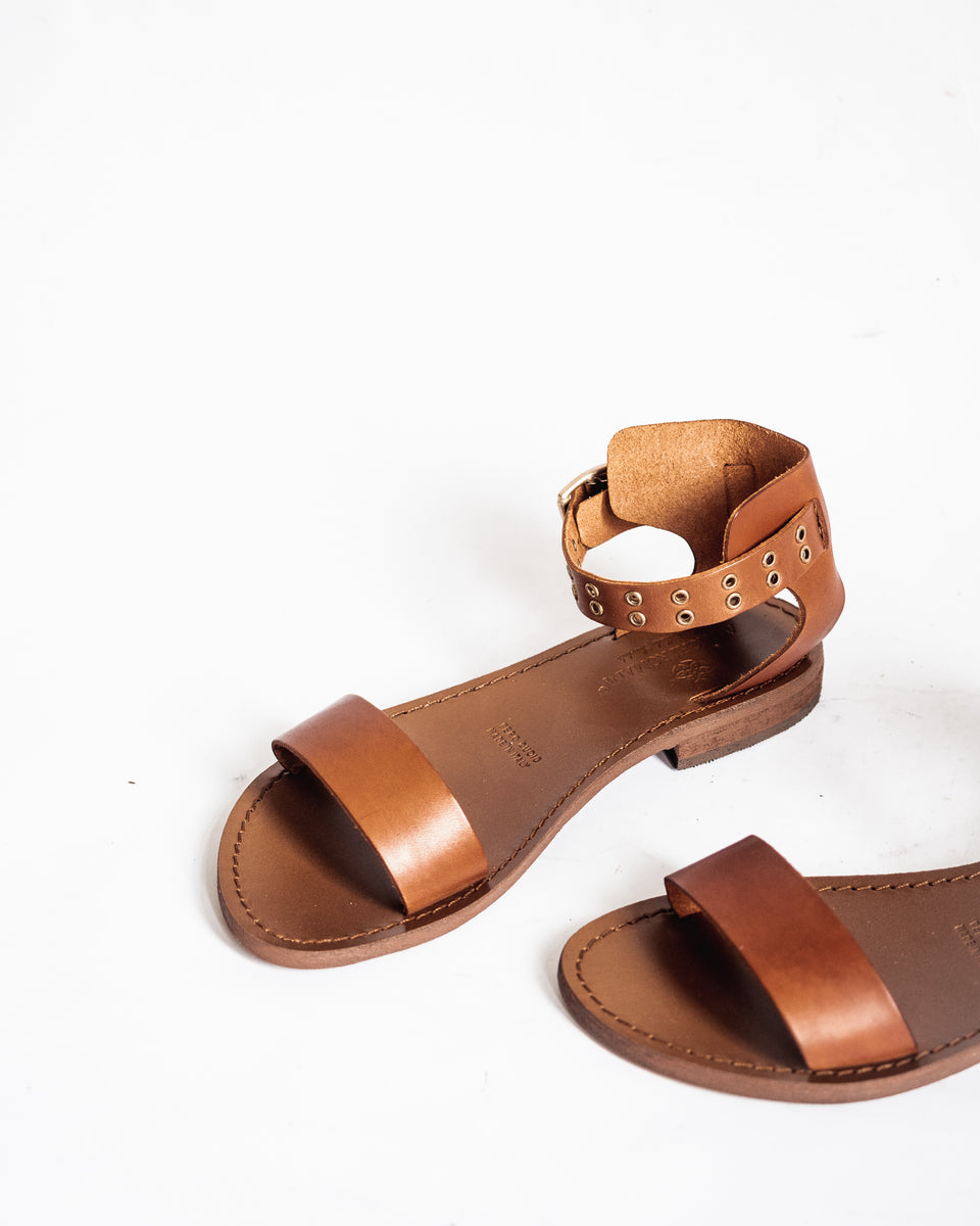 Tan Leather Sandals - Anitchi Romani 567